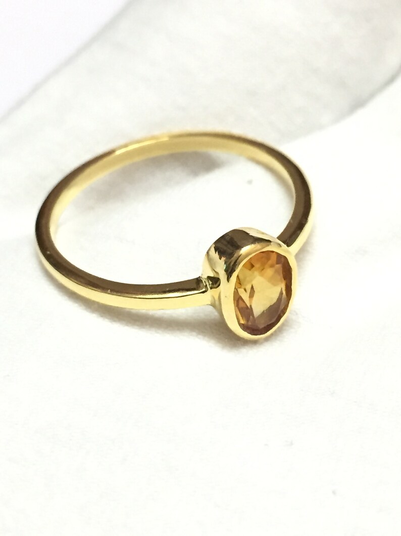 14K Yellow Gold Citrine Ring 5x7 Mm Oval Citrine Gold Ring 14k - Etsy