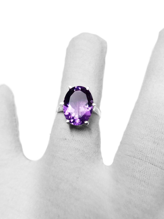 Big Amethyst Ring Amethyst Statement Ring Big Amethyst - Etsy