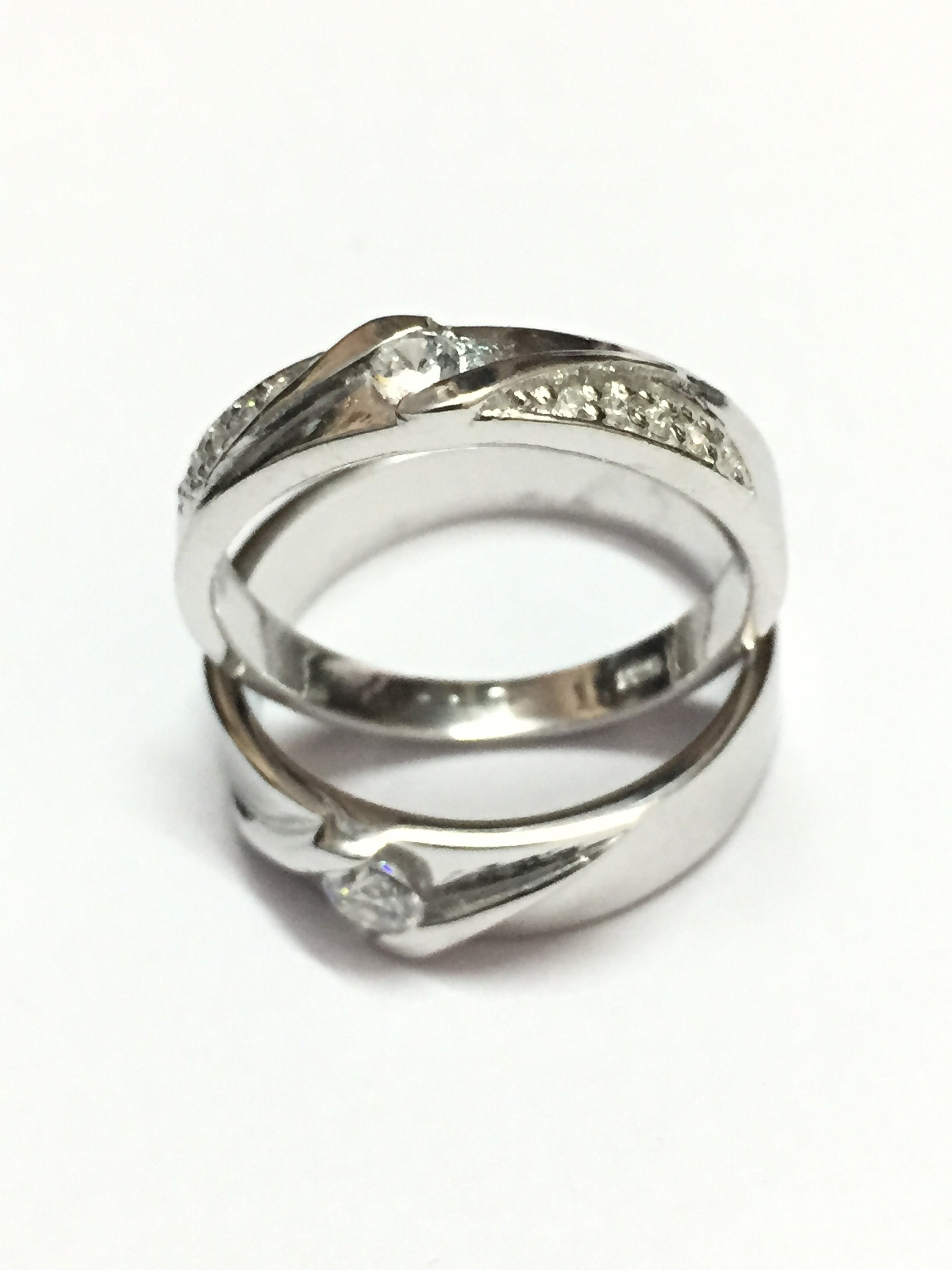 Silver Couple Ring Set Promise Ring Set Zircon Couple Ring His | Etsy