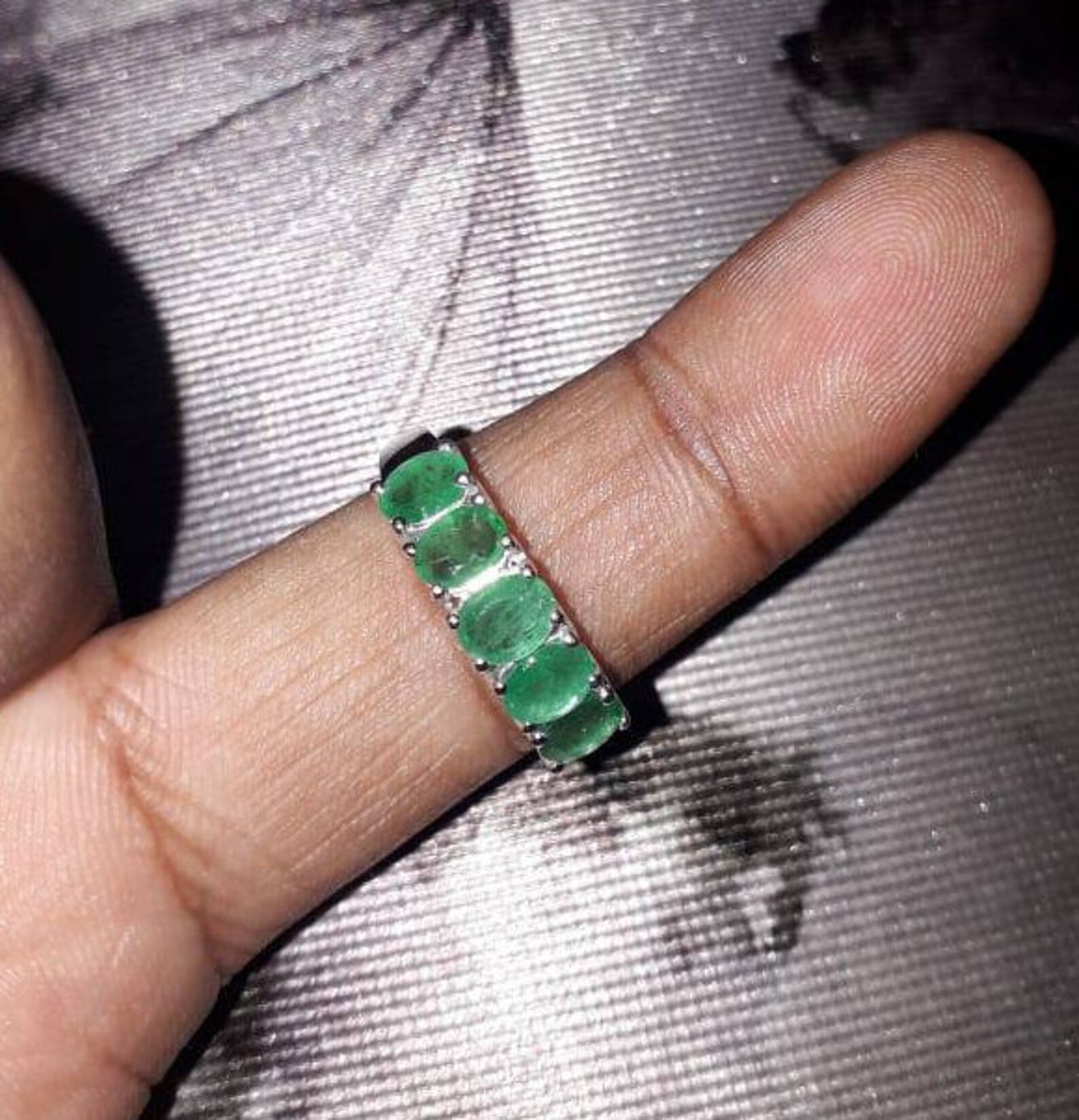 Natural Emerald Ring 4 x 6 mm Oval Emerald 925 Sterling Silver | Etsy