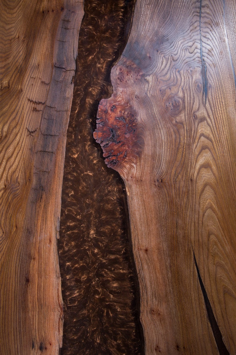 Resin River Table Live Edge River Table Solid Elm Coffee Table | Etsy