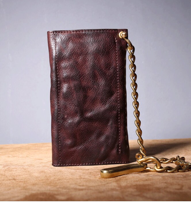 Vintage Wallet and Chainmens Leather Long Wallettrifold - Etsy Canada