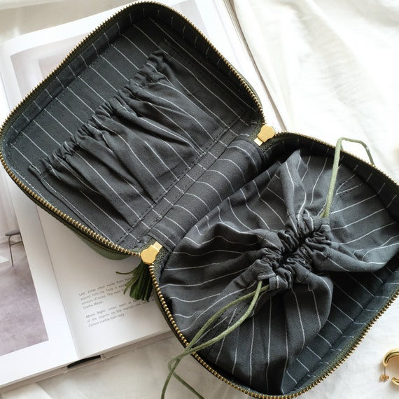 Leather Travel Makeup Caseleather Toiletry Bagcosmetic - Etsy