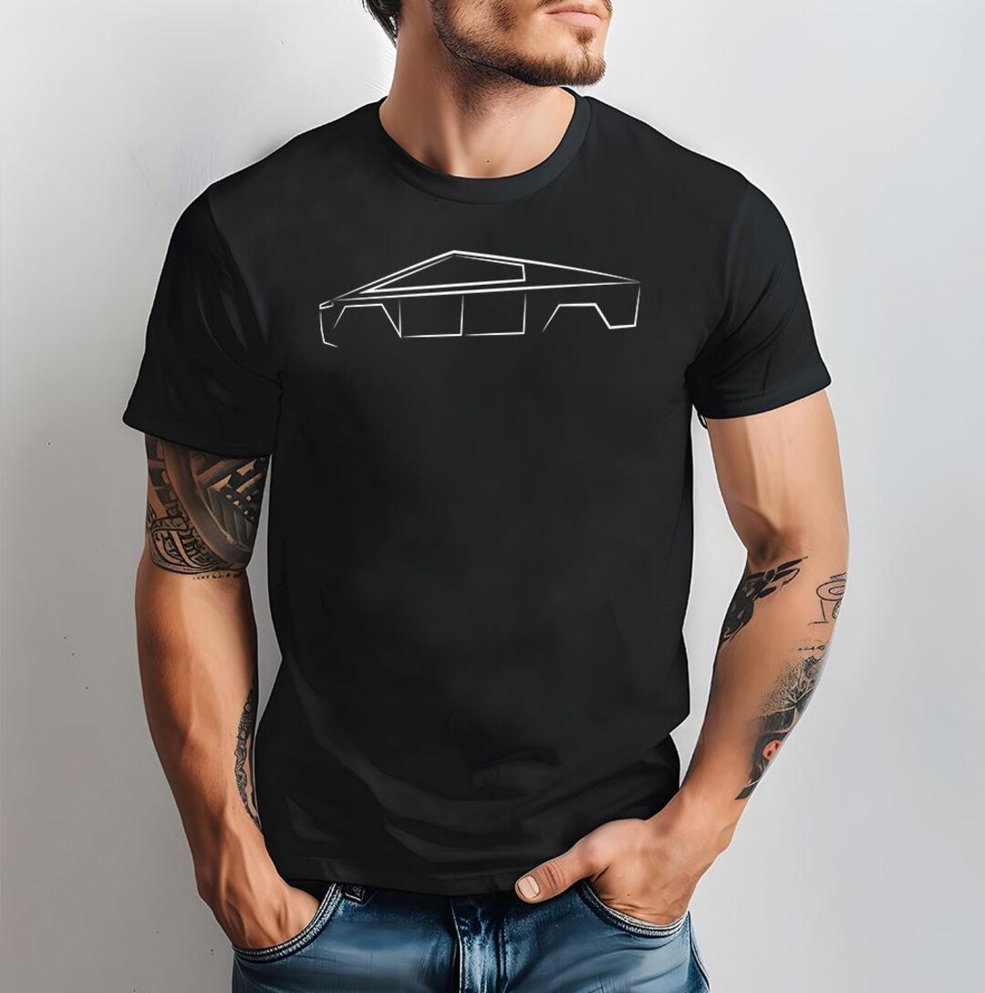Cybertruk Outline (white) - Shirt, Tesla Shirt, Gift for Tesla Owner ...