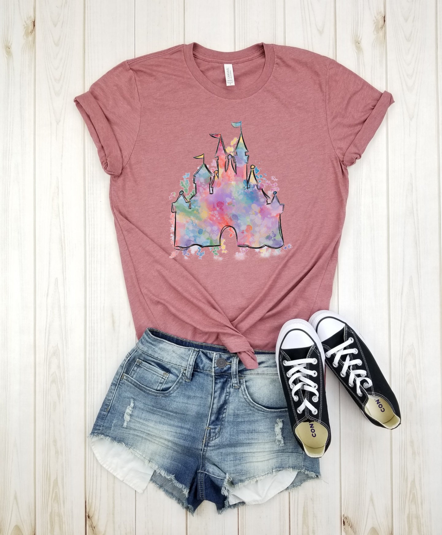 Watercolor Disney Castle Shirt Magical Castle Disney - Etsy