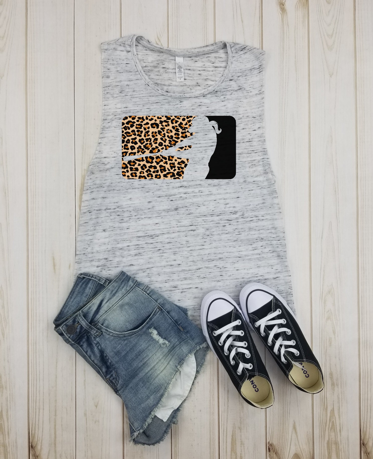 Leopard Softball Girl Muscle Tank Softball Mom Shirt - Etsy
