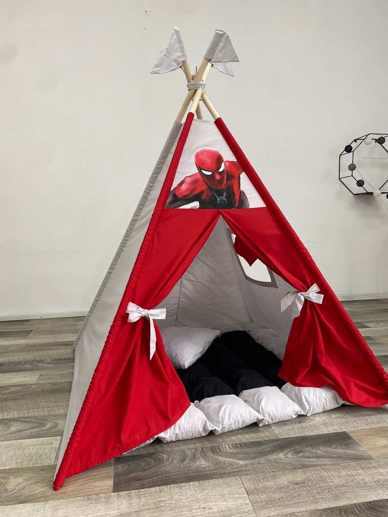 Handmade Teepee for Kids With Hand Drawing Spider-man, Spider-man Baby ...