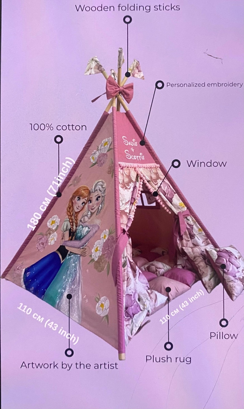 Hand-painted Super Hero Teepee Set - Unique Artistic Play House With ...