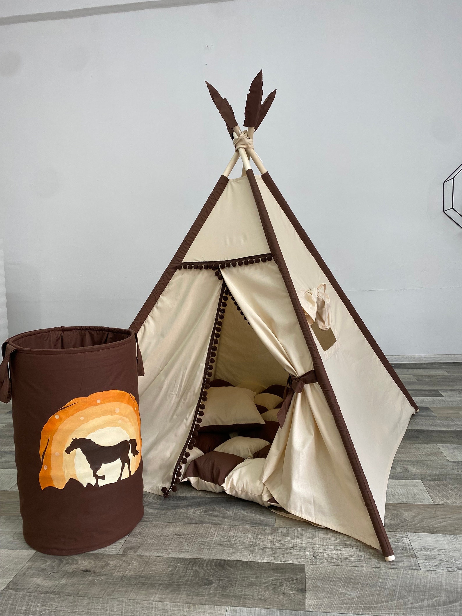 Western Horse Tipi Tent: Cowboy Play Teepee, Boho Southwest Nursery - Etsy
