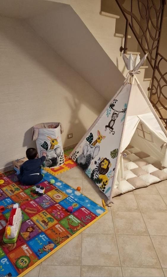 Teepee With African Animals, Jungle, Safari, Tipi Tent Set With Play ...