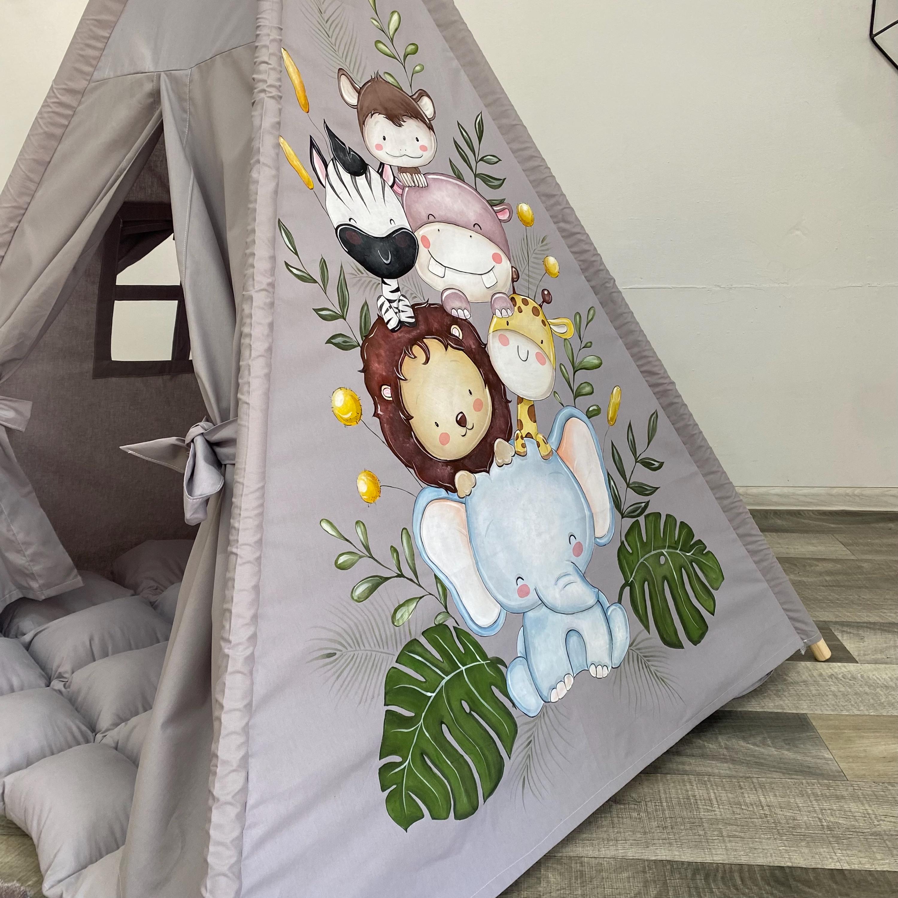 Kidkraft Teepee, Teepee With African Animals, Jungle, Safari, Tipi Tent ...