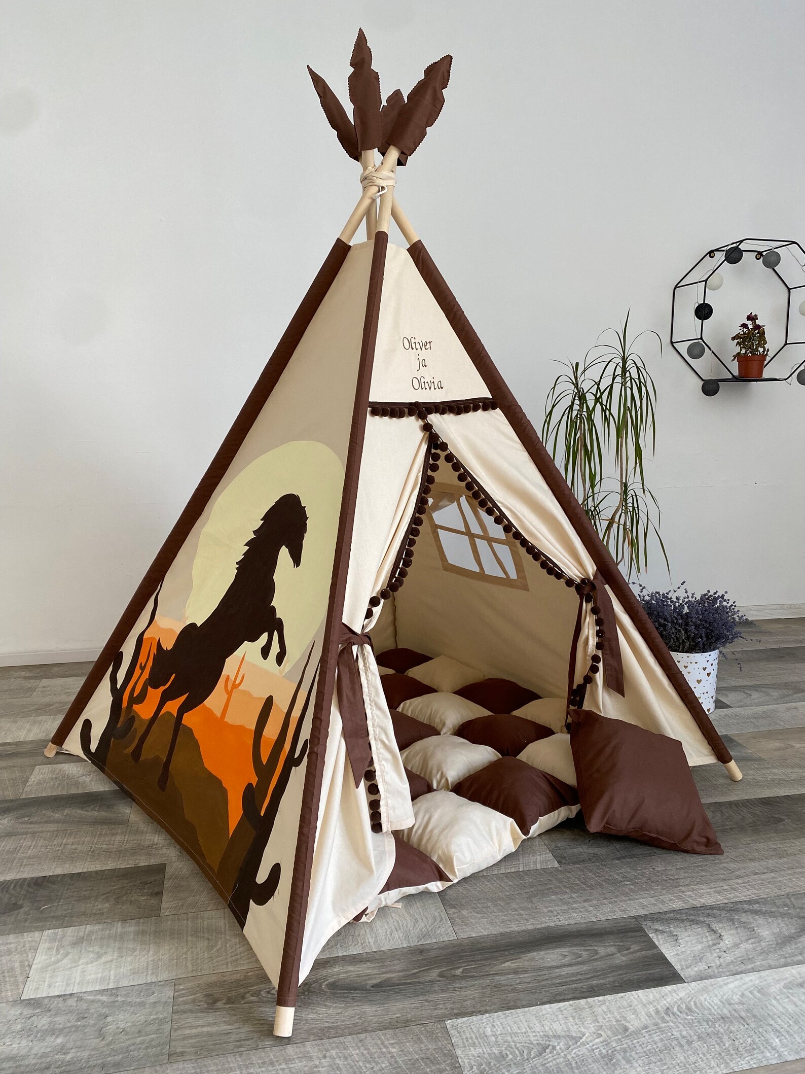Western Horse Tipi Tent: Cowboy Play Teepee, Boho Southwest Nursery - Etsy