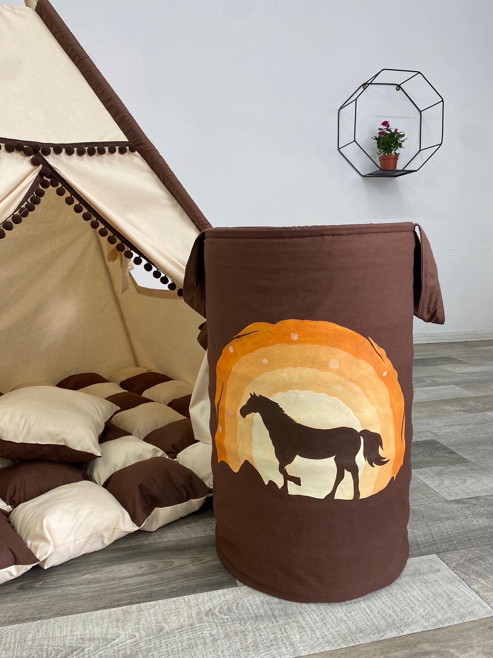 Western Horse Tipi Tent: Cowboy Play Teepee, Boho Southwest Nursery - Etsy