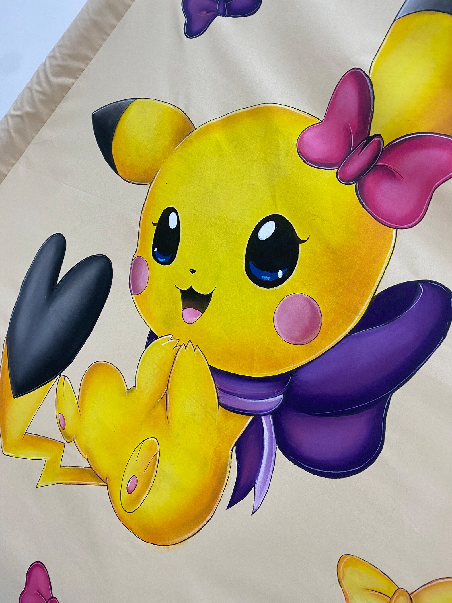 Pikachu Teepee for Kids With Hand Drawing Tipi Tent Cotton - Etsy