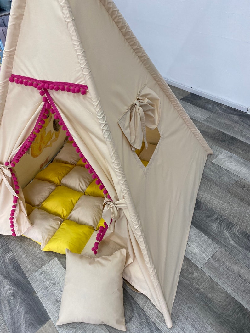 Pikachu Teepee for Kids With Hand Drawing Tipi Tent Cotton - Etsy