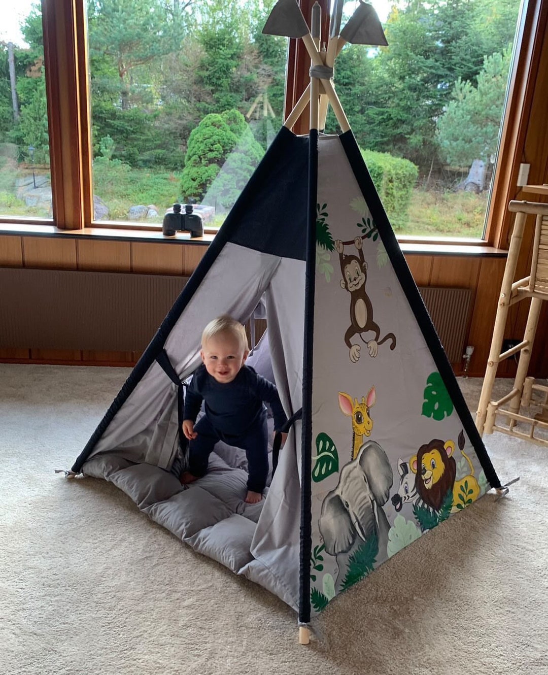 Kidkraft Teepee, African Animals Teepee, Jungle Safari, Teepee Set With ...