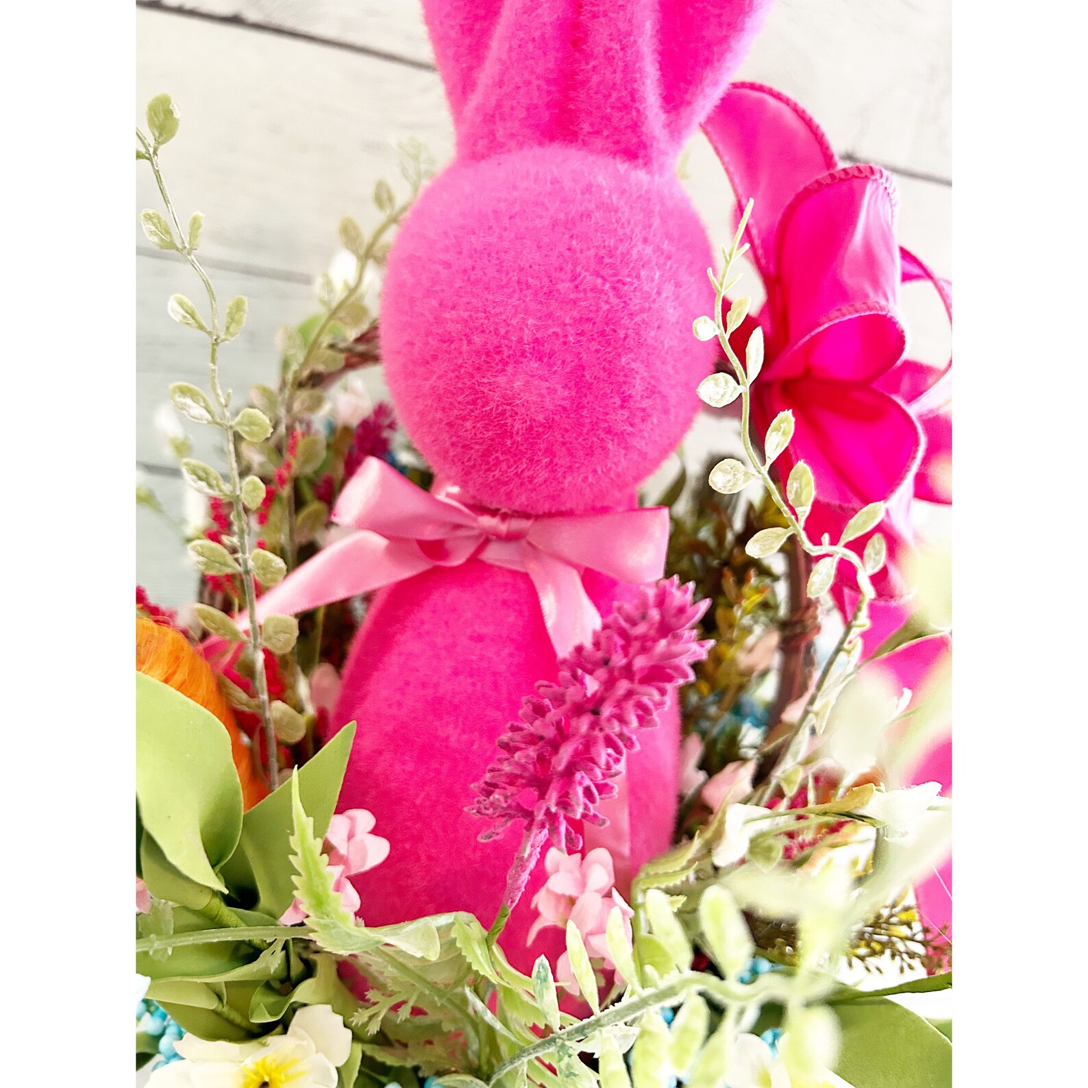 Spring Bunny Centerpiece for Easter, Pastel Floral Table Decoration ...