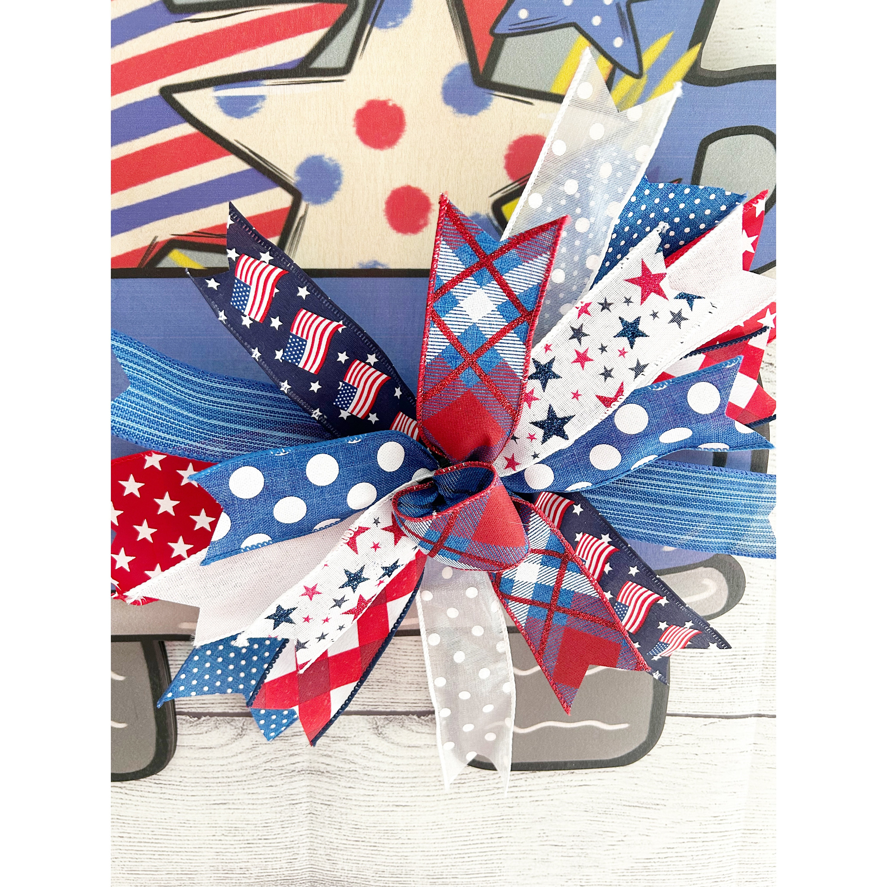 Fourth of July Everyday Welcome Wreath, Veterans Retirement Gift, Thin ...