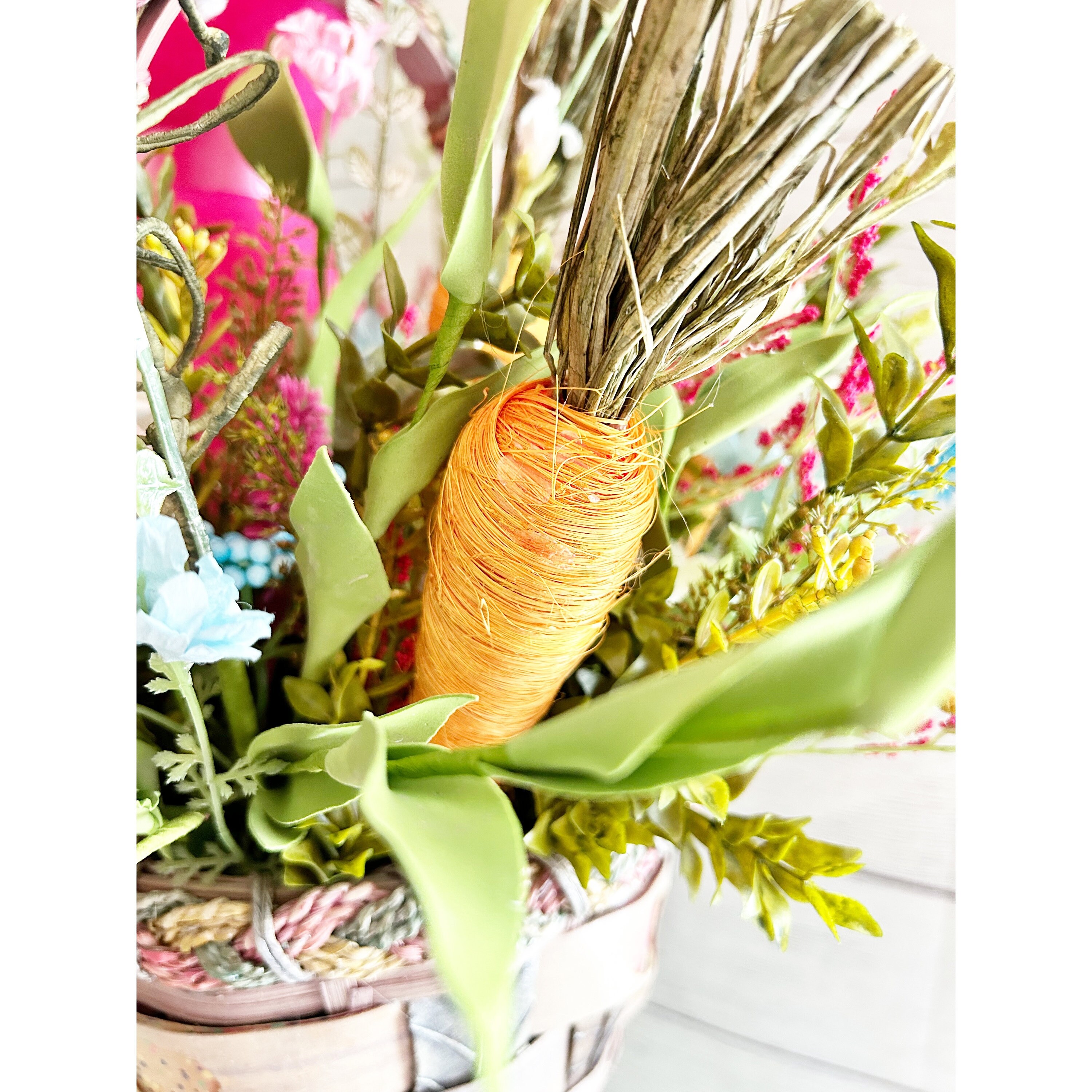Spring Bunny Centerpiece for Easter, Pastel Floral Table Decoration ...