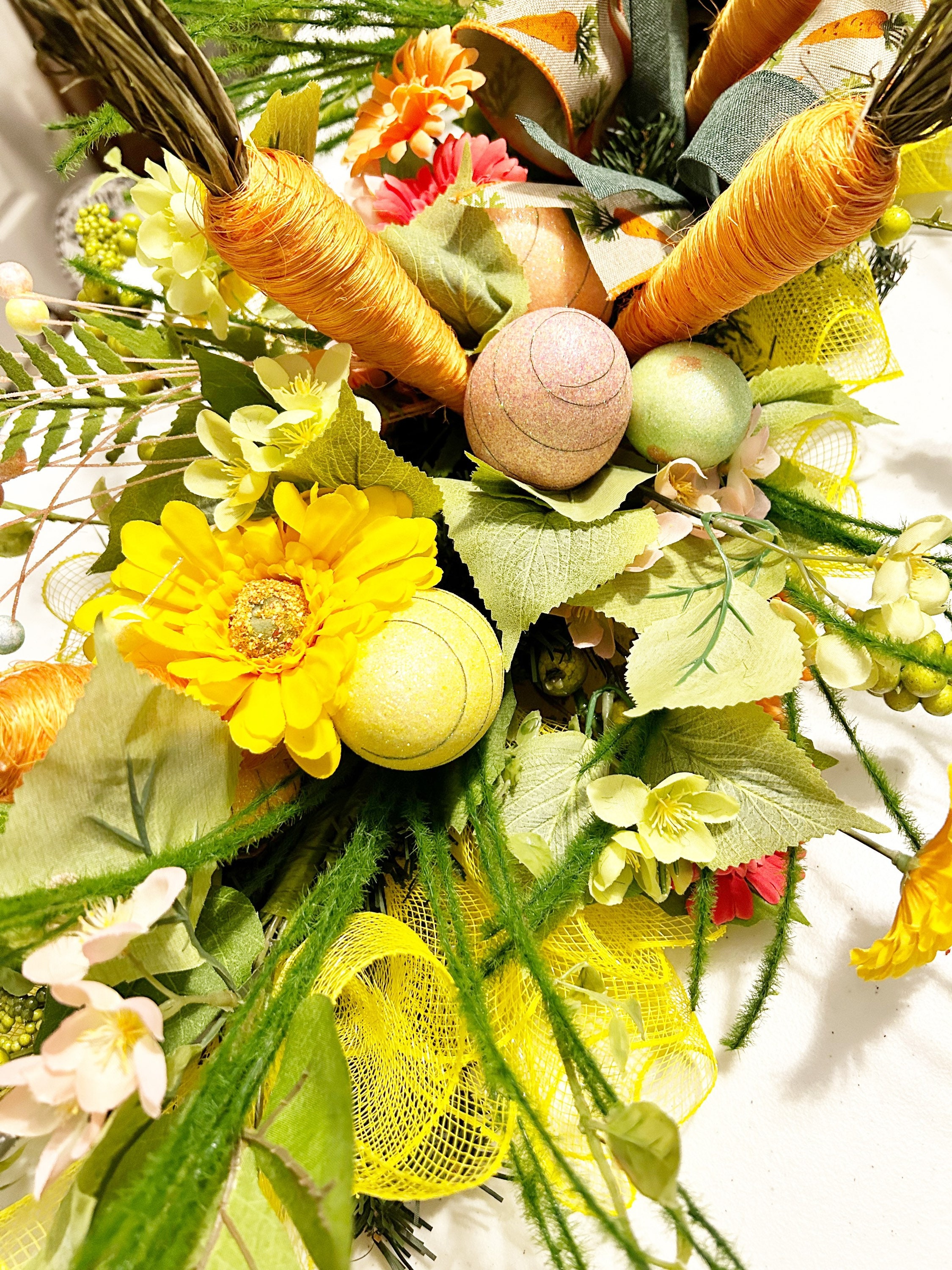 Spring Floral Garland, Whimsical Easter Garland, Mailbox Swag, Spring ...