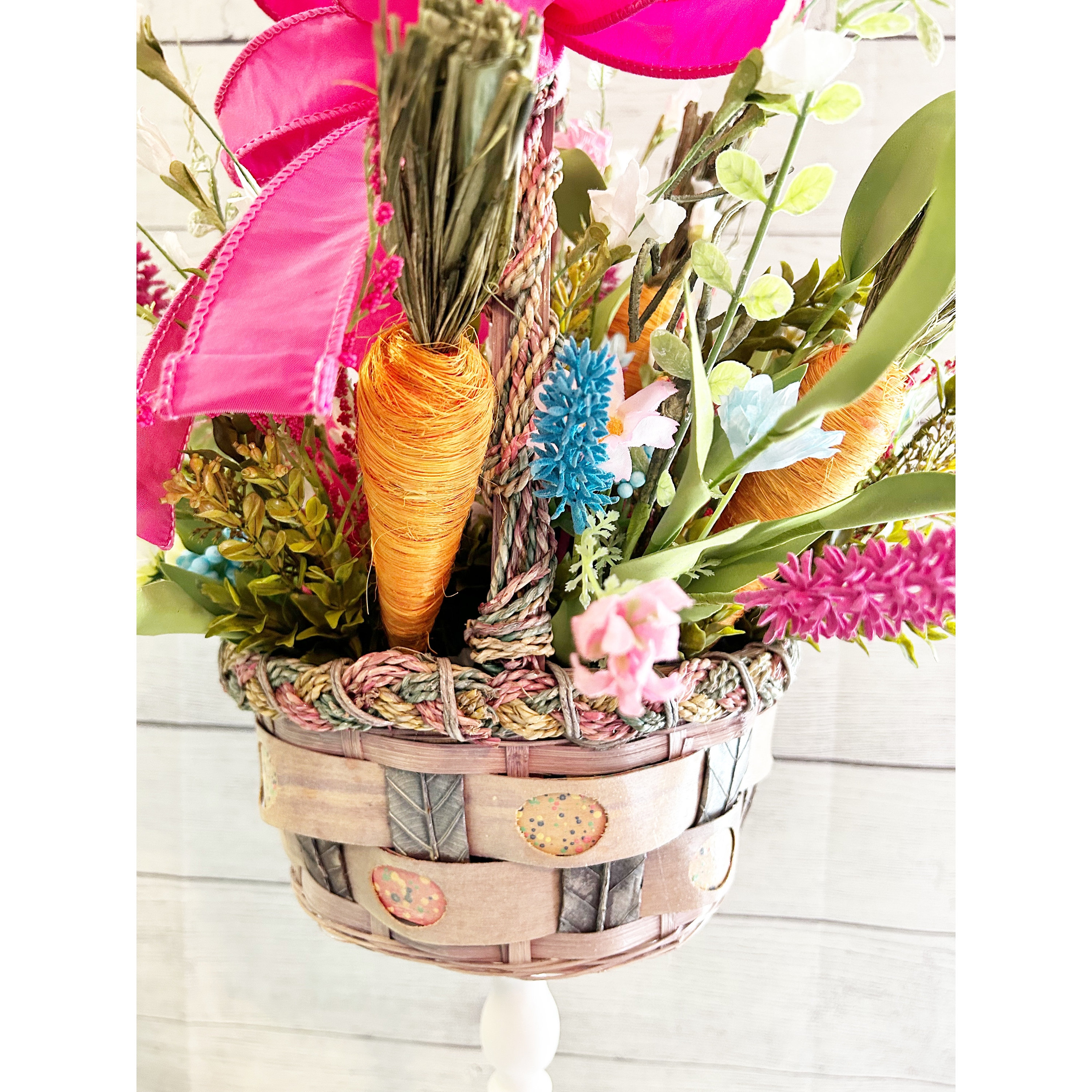 Spring Bunny Centerpiece for Easter, Pastel Floral Table Decoration ...