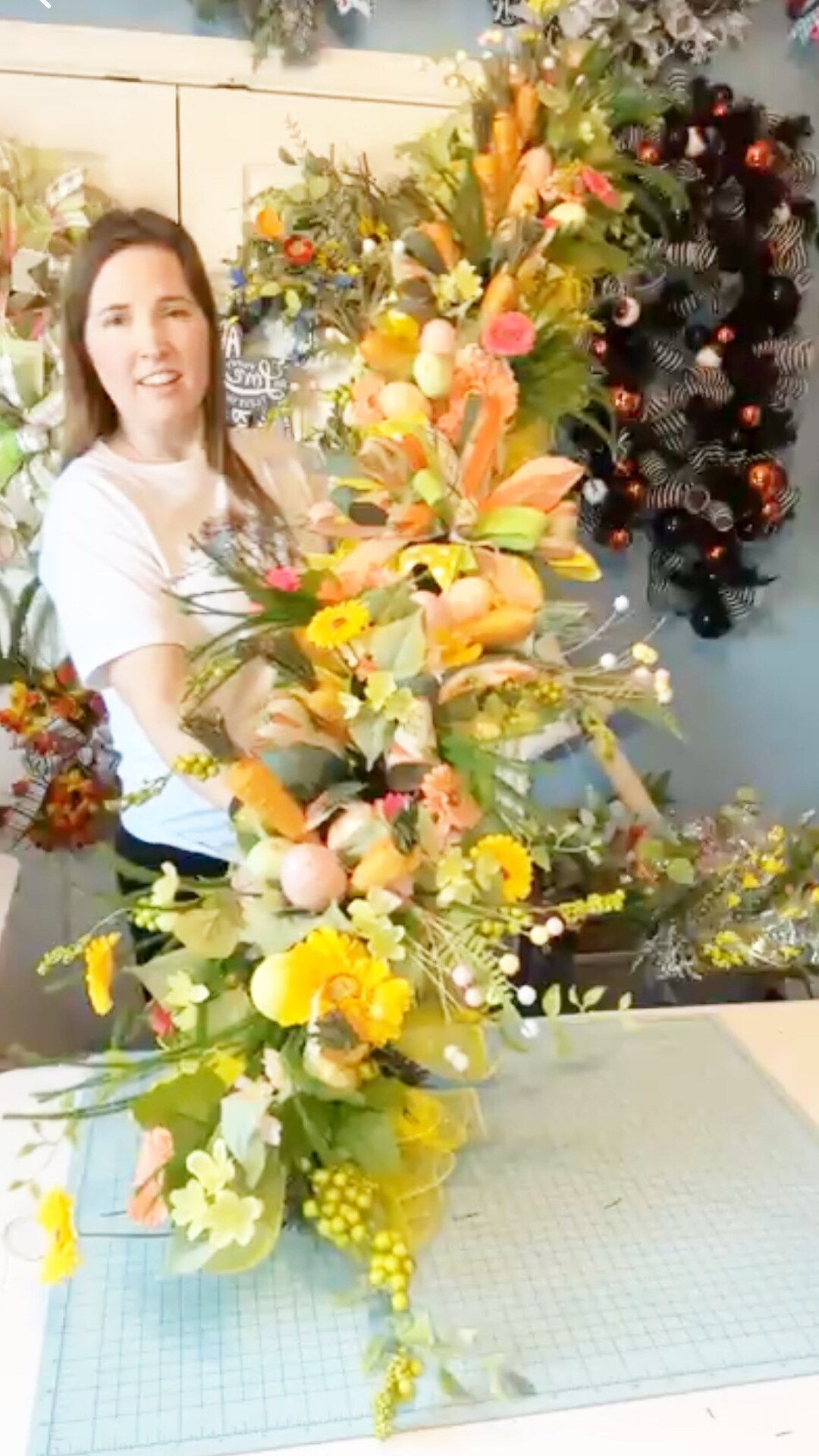 Spring Floral Garland, Whimsical Easter Garland, Mailbox Swag, Spring ...