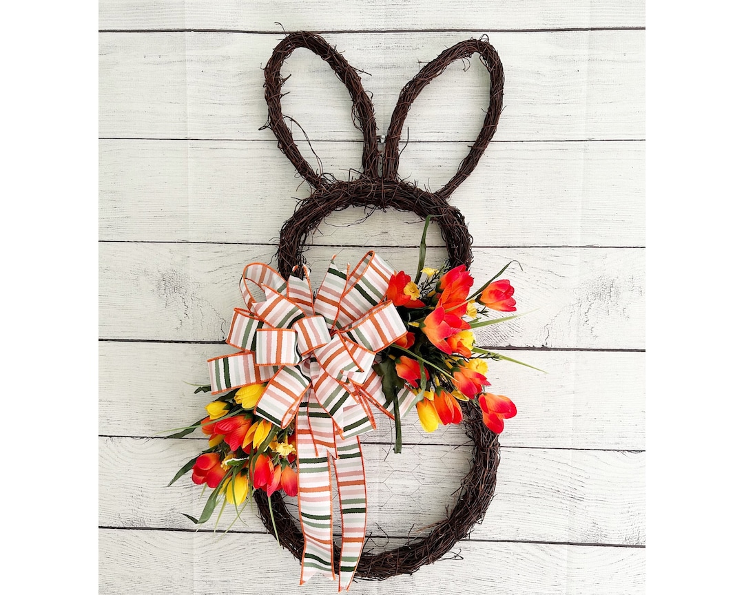 Easter Grapevine Bunny, Easter Bunny Wreath, Spring Wreath, Wreath for ...
