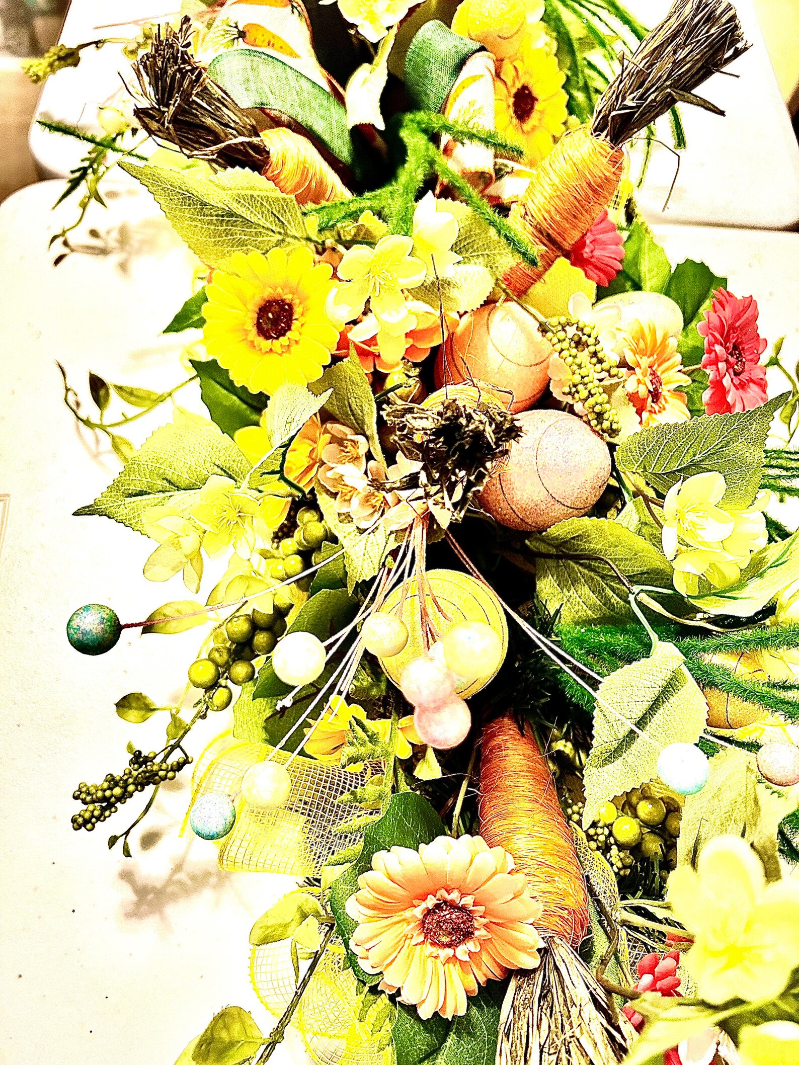 Spring Floral Garland, Whimsical Easter Garland, Mailbox Swag, Spring ...
