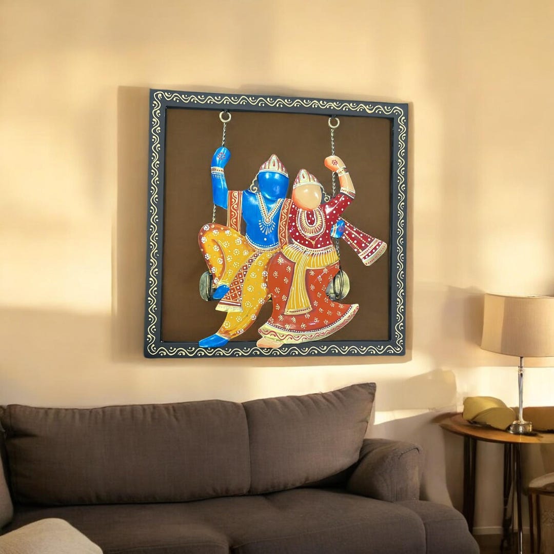 Handmade Wrought Iron Radha Krishna Wall Frame: Indian Home Decor - Etsy