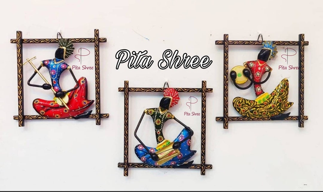 Wall Frame Wrought Iron Showpiece Indian Standing Decorative - Etsy