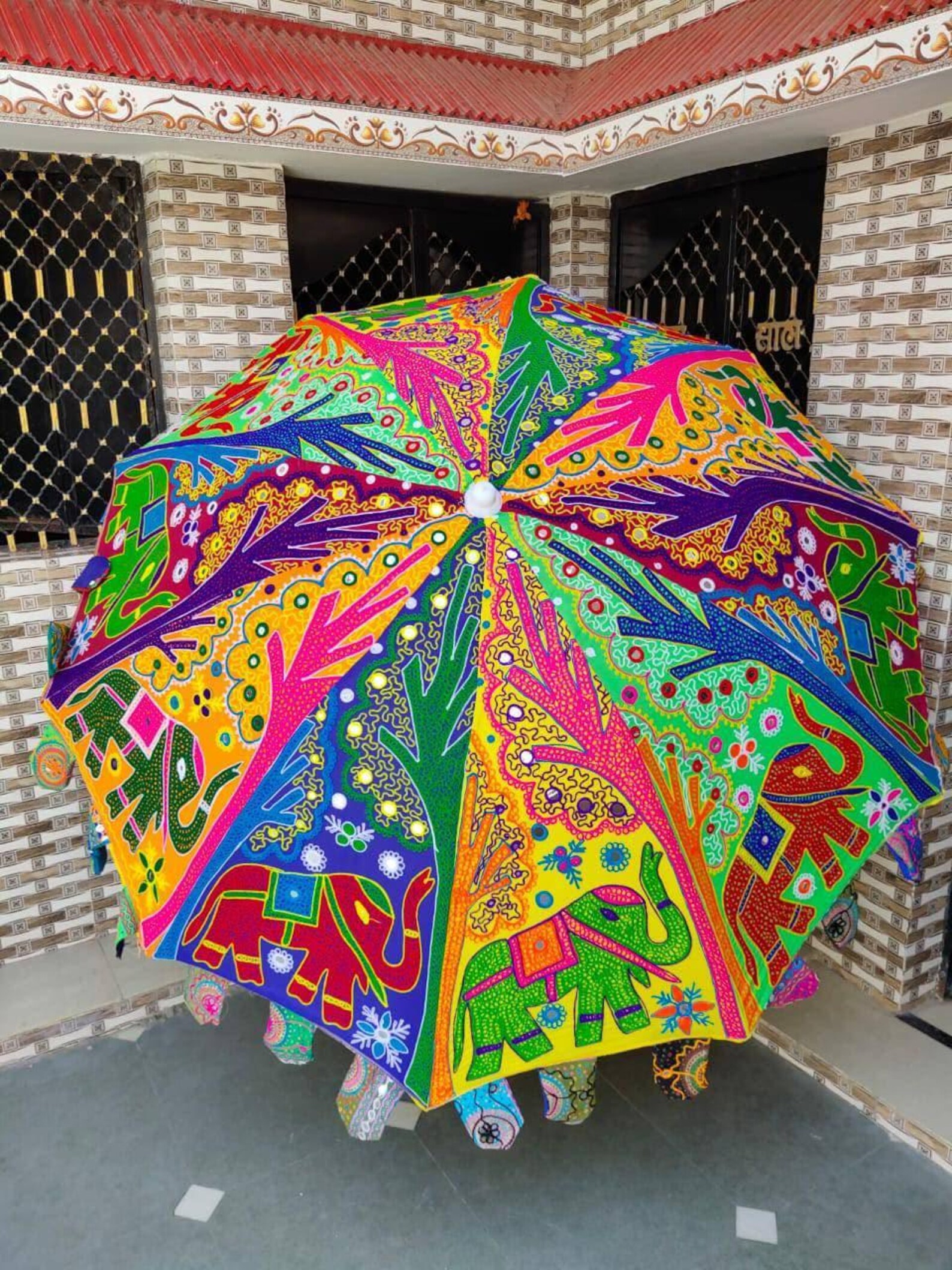 Indian Mandala Garden Umbrella: 72" Cotton Sun Shade - Etsy