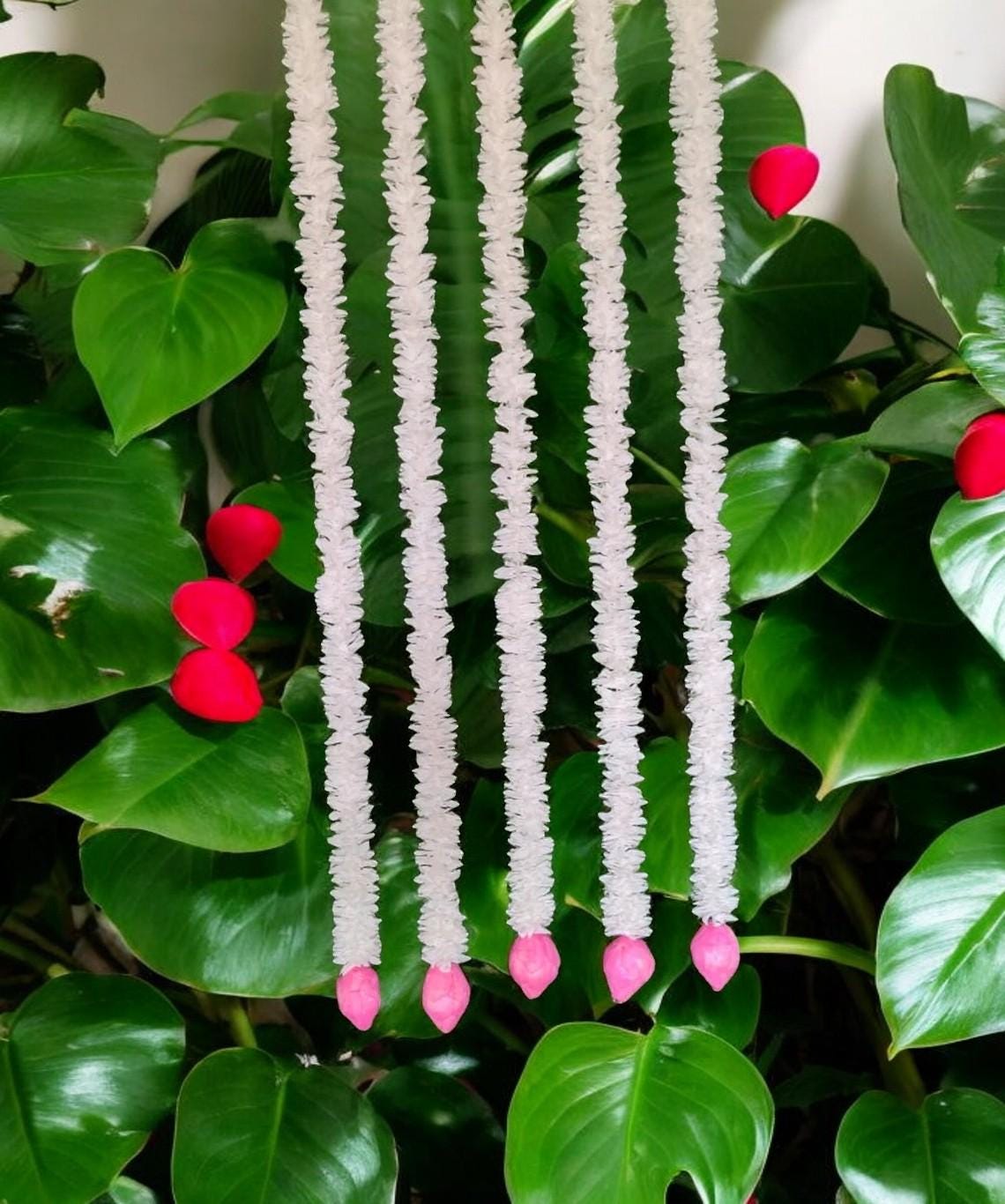 3ft Gajra Jasmine Garland With Lotus Buds: Indian Wedding Decor - Etsy