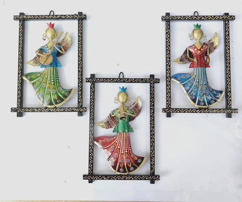 Wall Frame Wrought Iron Showpiece Indian Standing Decorative ...