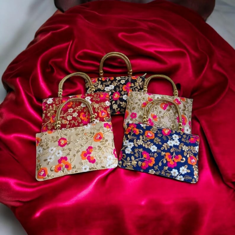Embroidered Potli Bag: Handmade Indian Wedding Favor Purse - Etsy