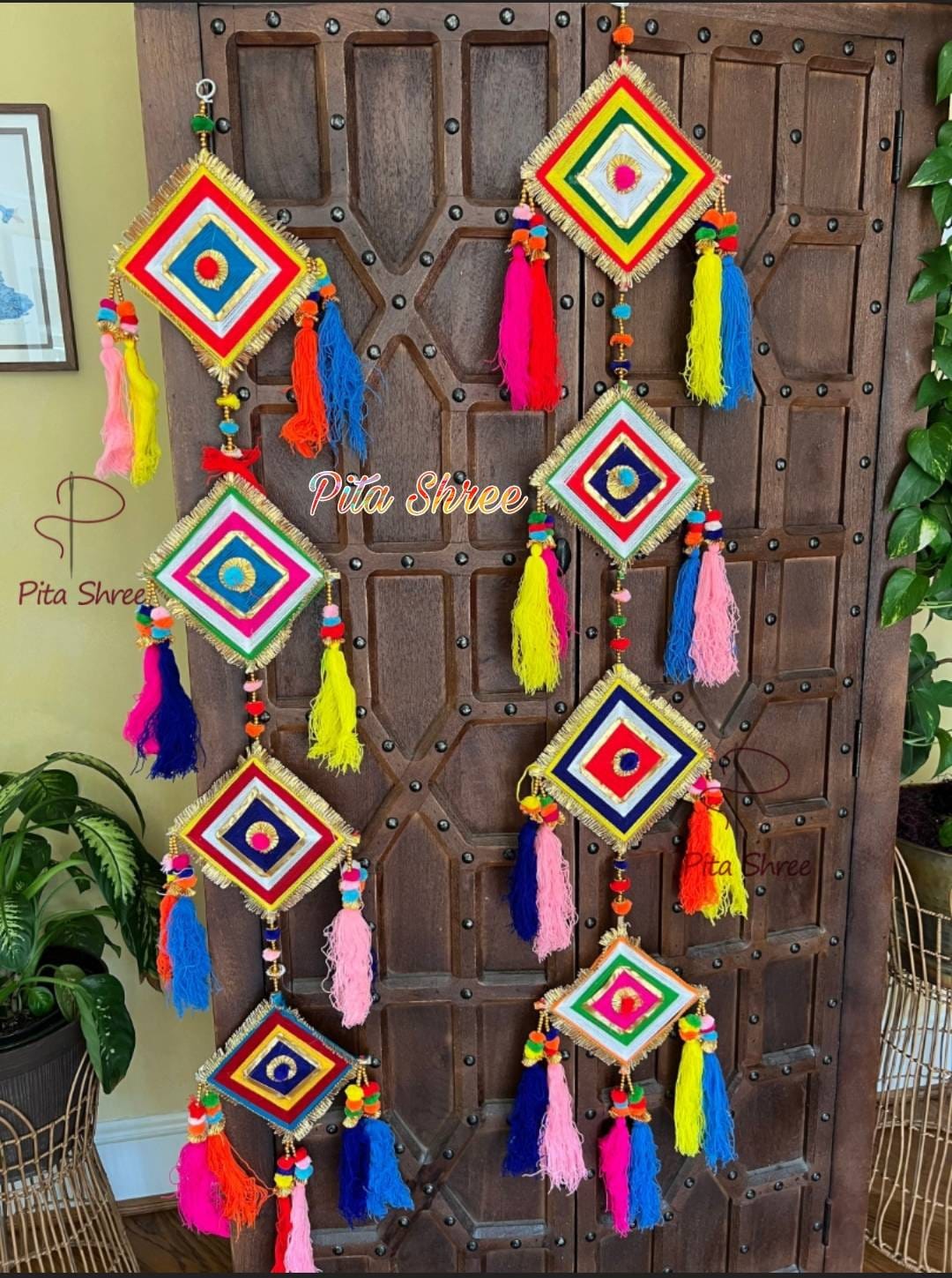 Buy Indian Traditional Handmade Door Hanging Kite Strings Woolen Home ...