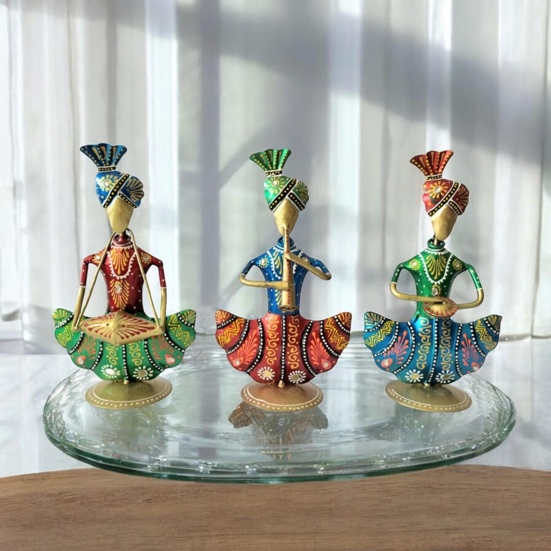 Hand-painted Metal Rajasthani Safa Folk Artist Home Decoration , Gift ...