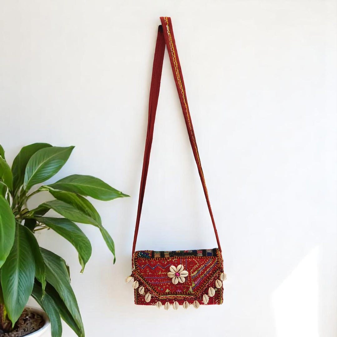 Antique Work Sling Bag ,embroidery Patch Sling Crossbody Bag, Ethnic ...