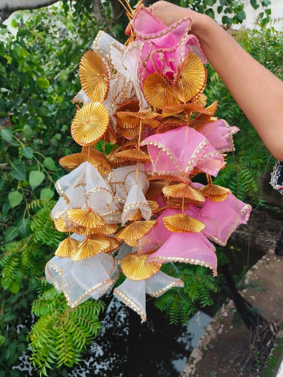 Colorful Gota Net Garland: Indian Wedding Backdrop Decoration ,unique ...