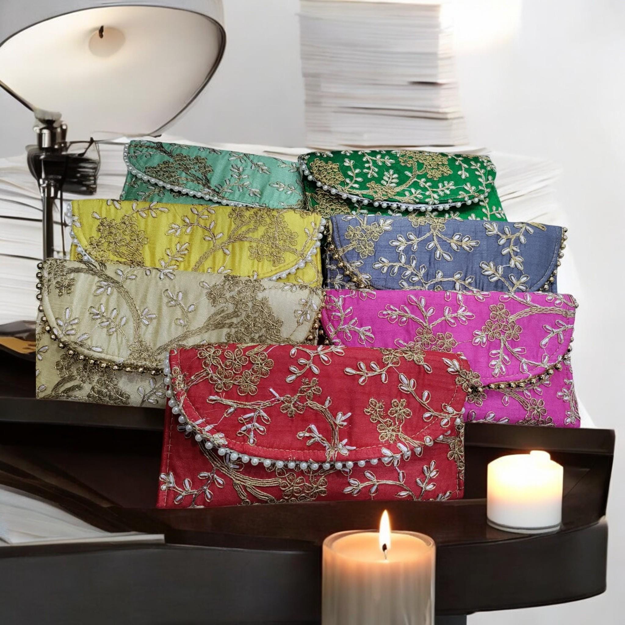 Embroidered Clutch Potli Bag: Indian Wedding Favor Purse - Etsy