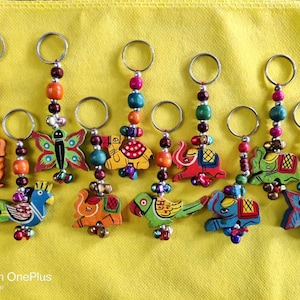 Indian Keychains Elephant Keychains Indian Handicrafts Birthday Return ...