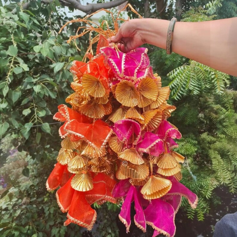 Colorful Gota Net Garland: Indian Wedding Backdrop Decoration ,unique ...
