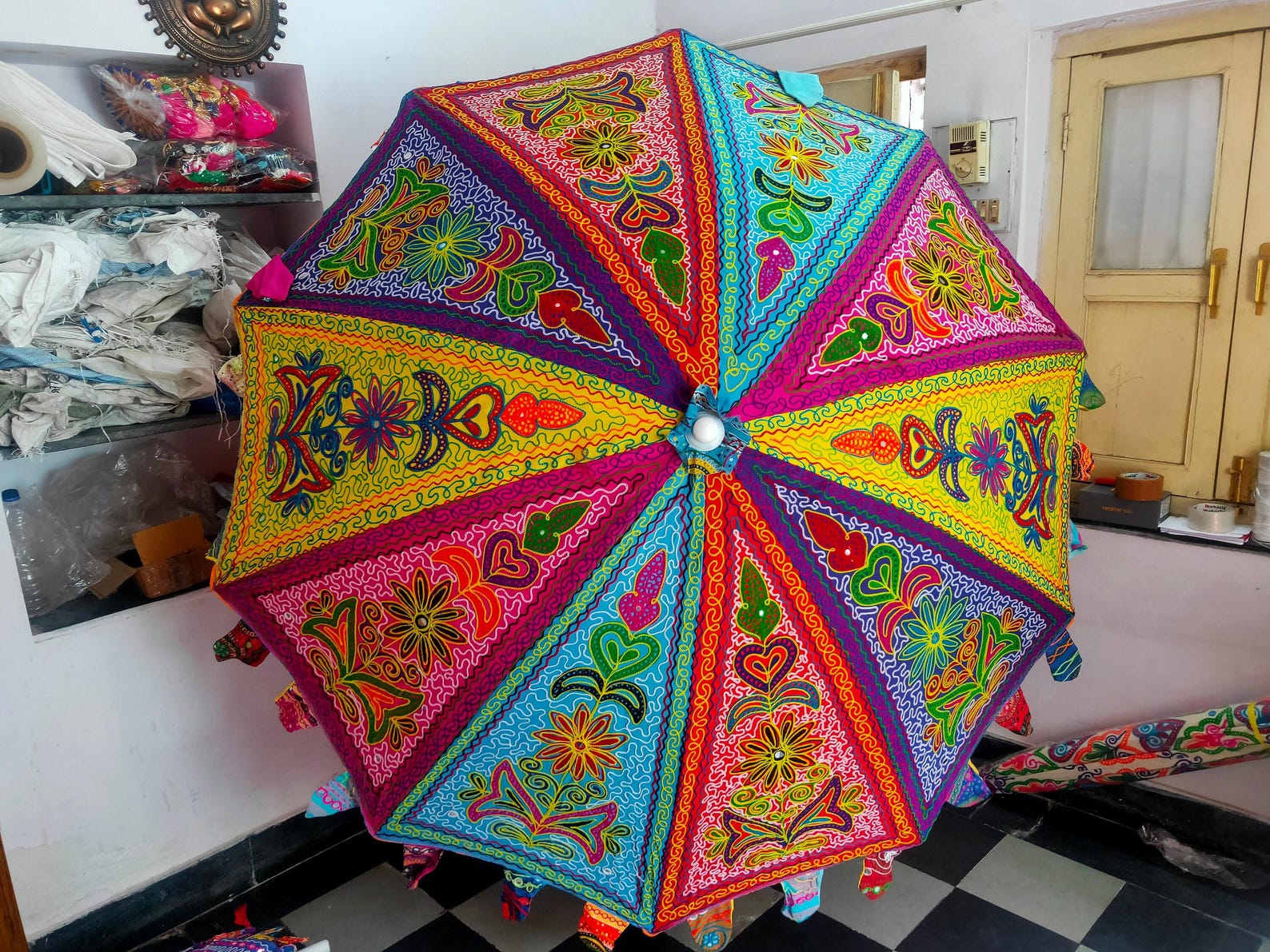 Indian Mandala Garden Umbrella: 72" Cotton Sun Shade - Etsy