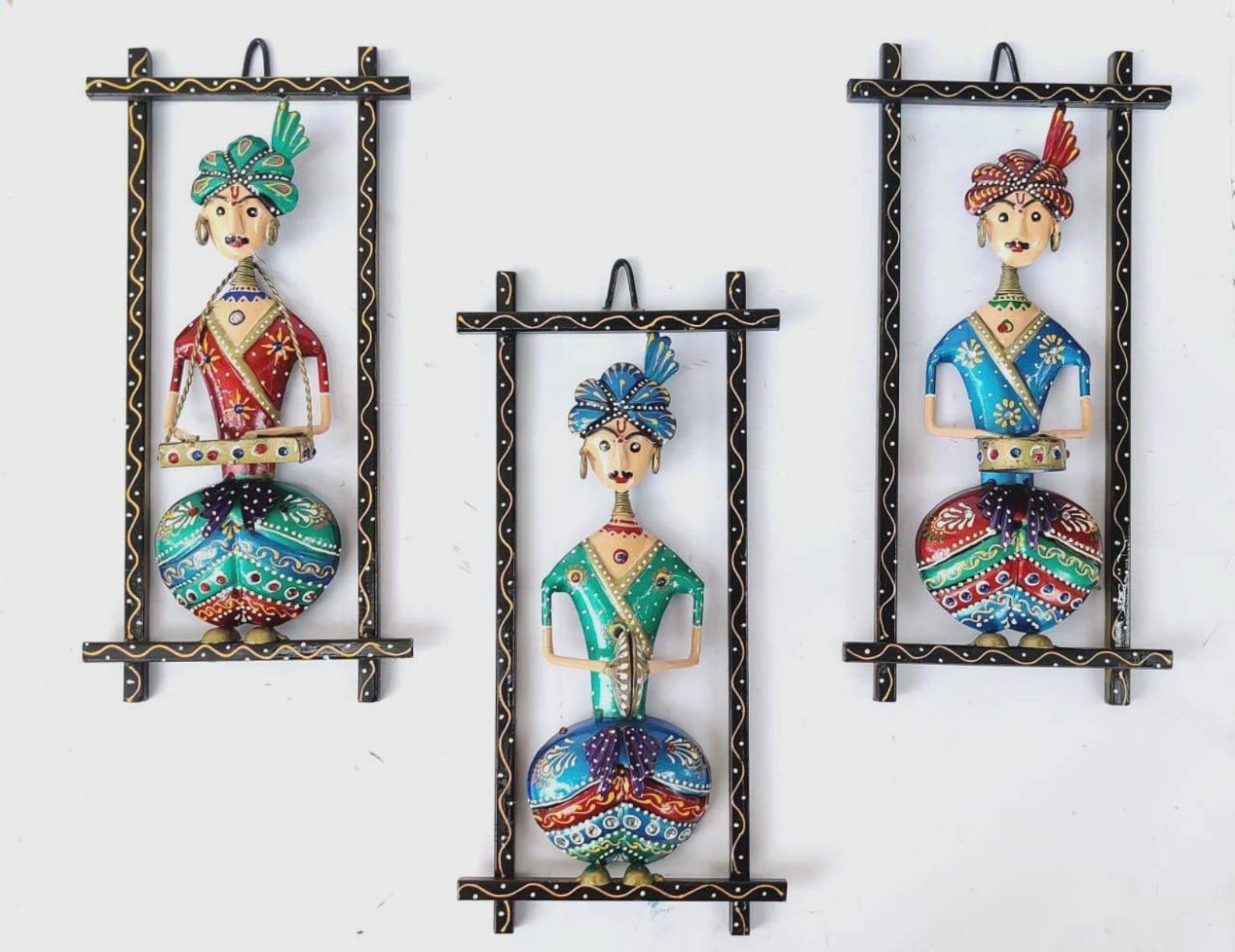 Wall Frame Wrought Iron Showpiece Indian Standing Decorative ...