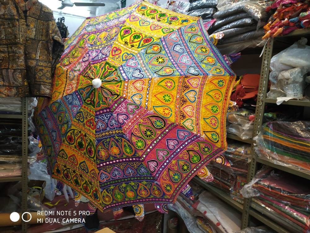 Indian Mandala Garden Umbrella: Cotton Sun Shade Patio Decor - Etsy