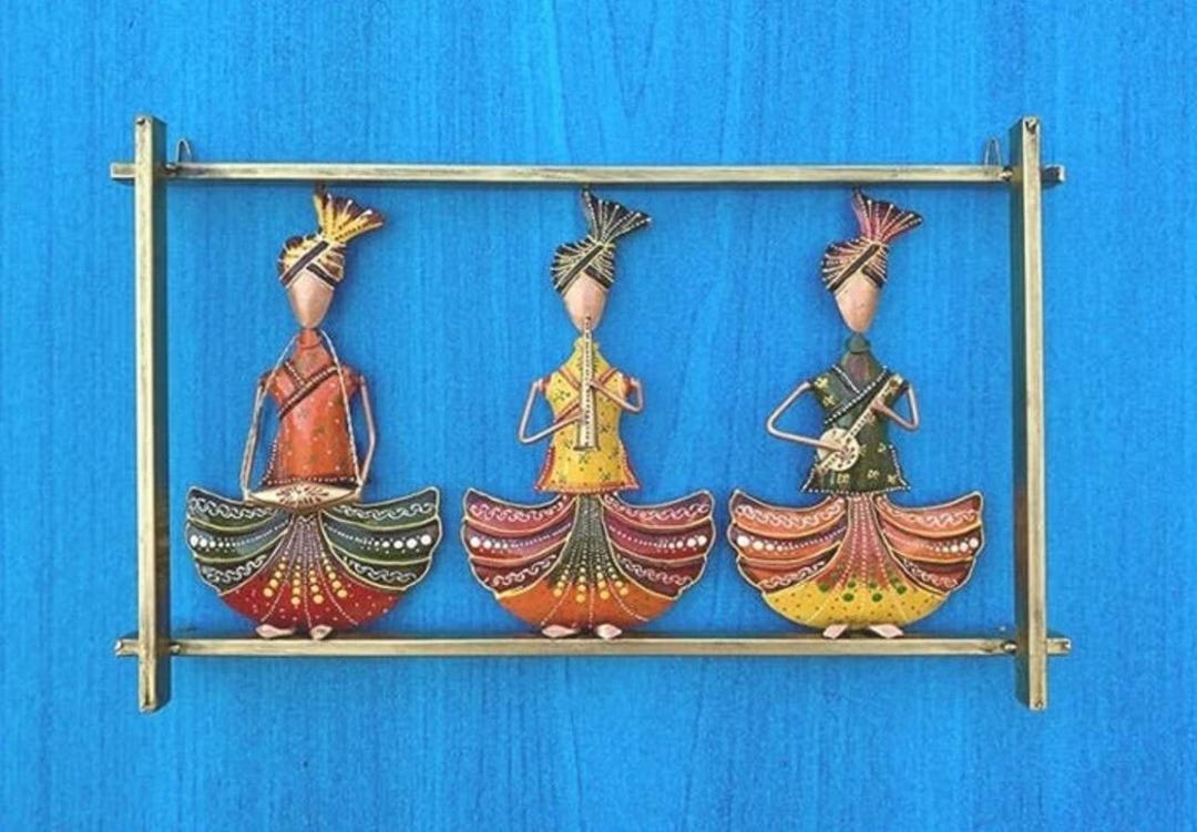 Wall Frame Wrought Iron Showpiece Indian Standing Decorative ...