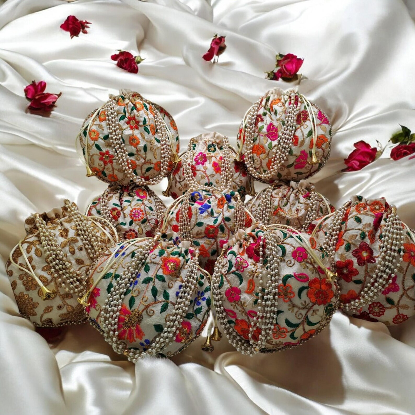Embroidered Potli Bag: Rajasthani Ethnic Clutch Purse, Wedding Favor - Etsy