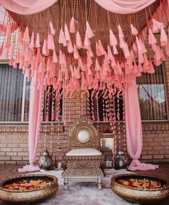 Indian Wedding Decoration Mehndi Decor Ceiling Decor 10 Inches Tassels With 2.5 Feet Ties Etsy