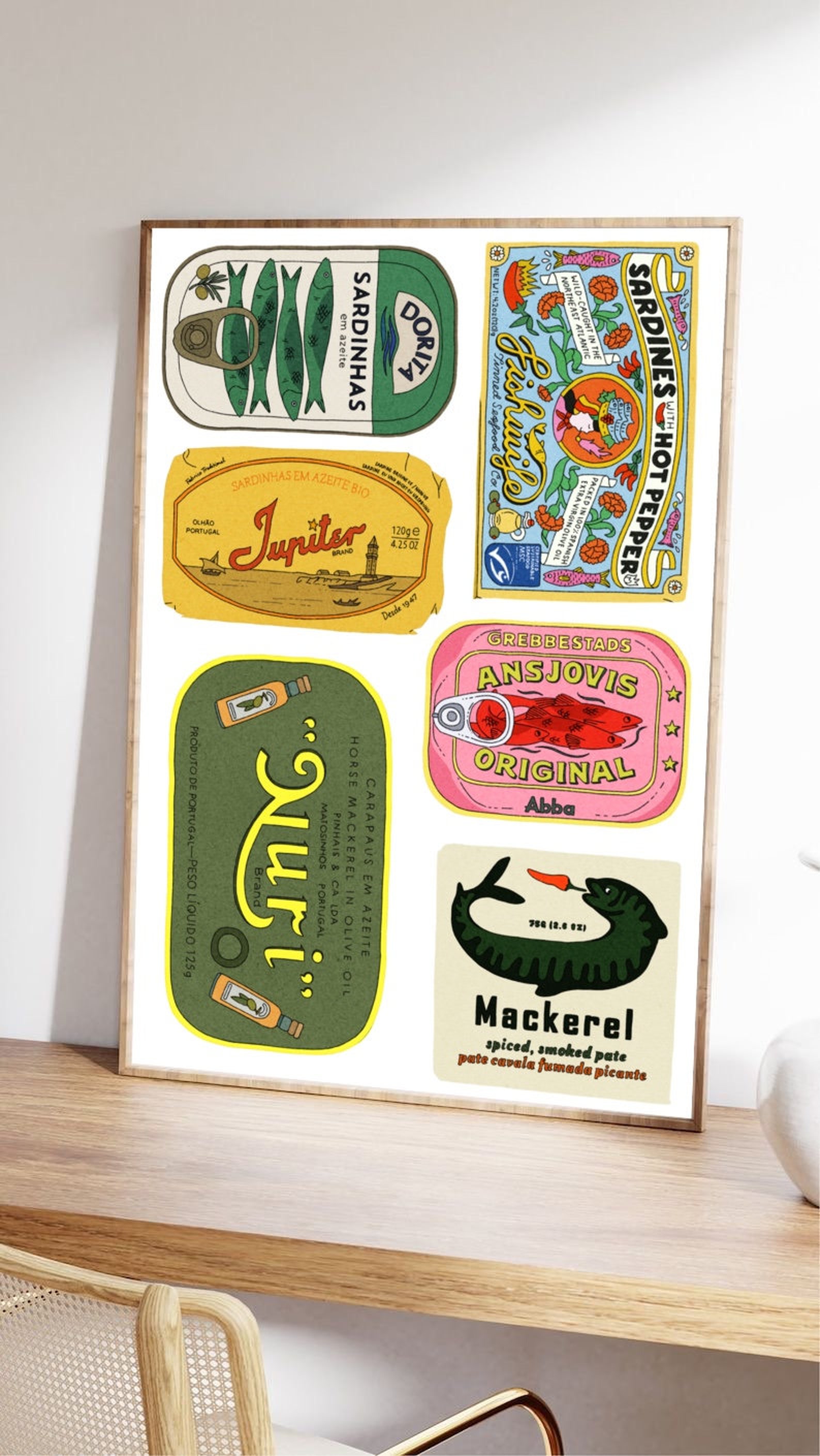 Tinned Fish Print | Tinned Fish Poster | Kitchen Print - Etsy