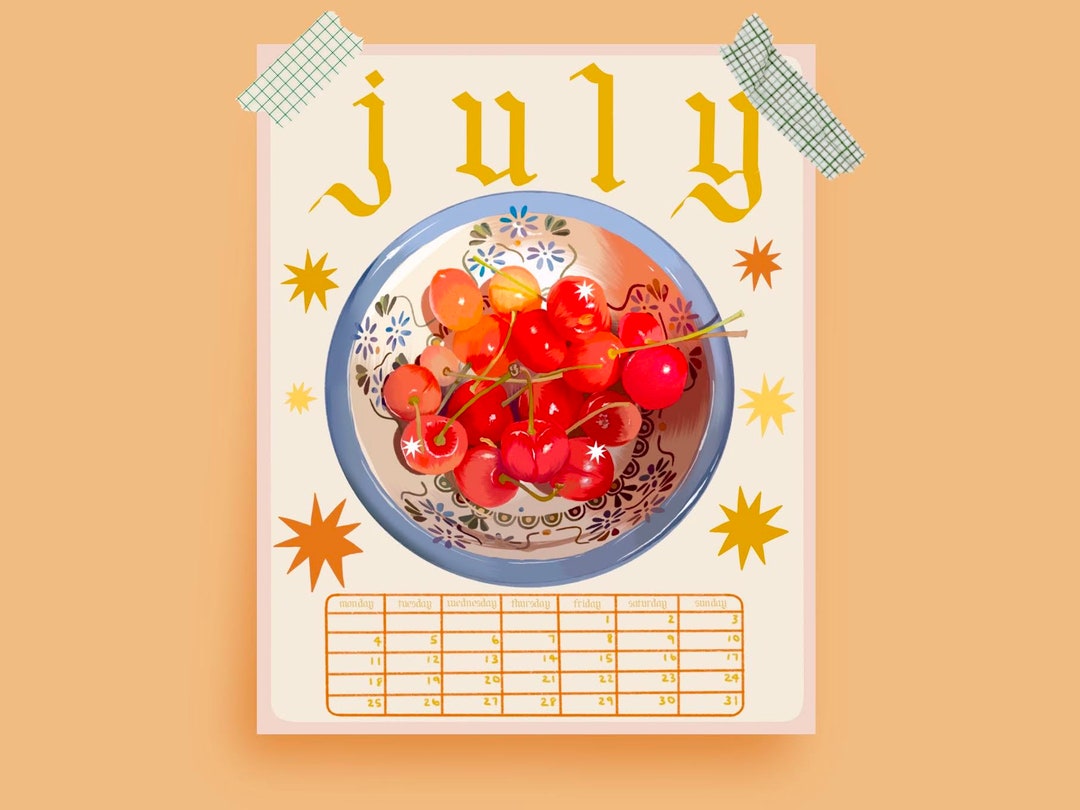July Calendar Printable | Digital Download - Etsy