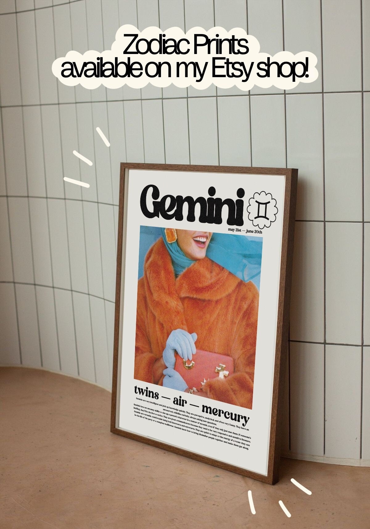 Gemini Print Gemini Poster Gemini Aesthetic Zodiac Poster Tik Tok Decor ...